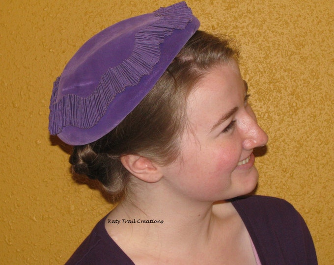 Vintage Purple Hat With Pleated Ribbon - Etsy