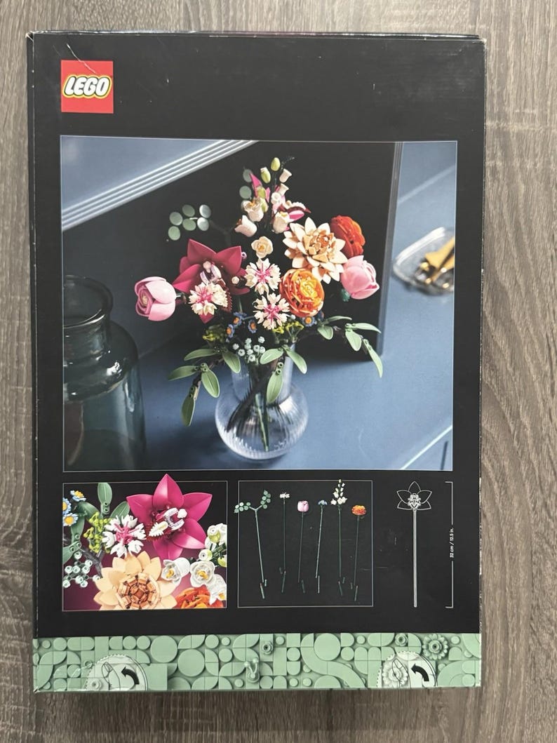 New Lego Botanicals Pretty Pink Flower Bouquet (10342) 749pc - Etsy