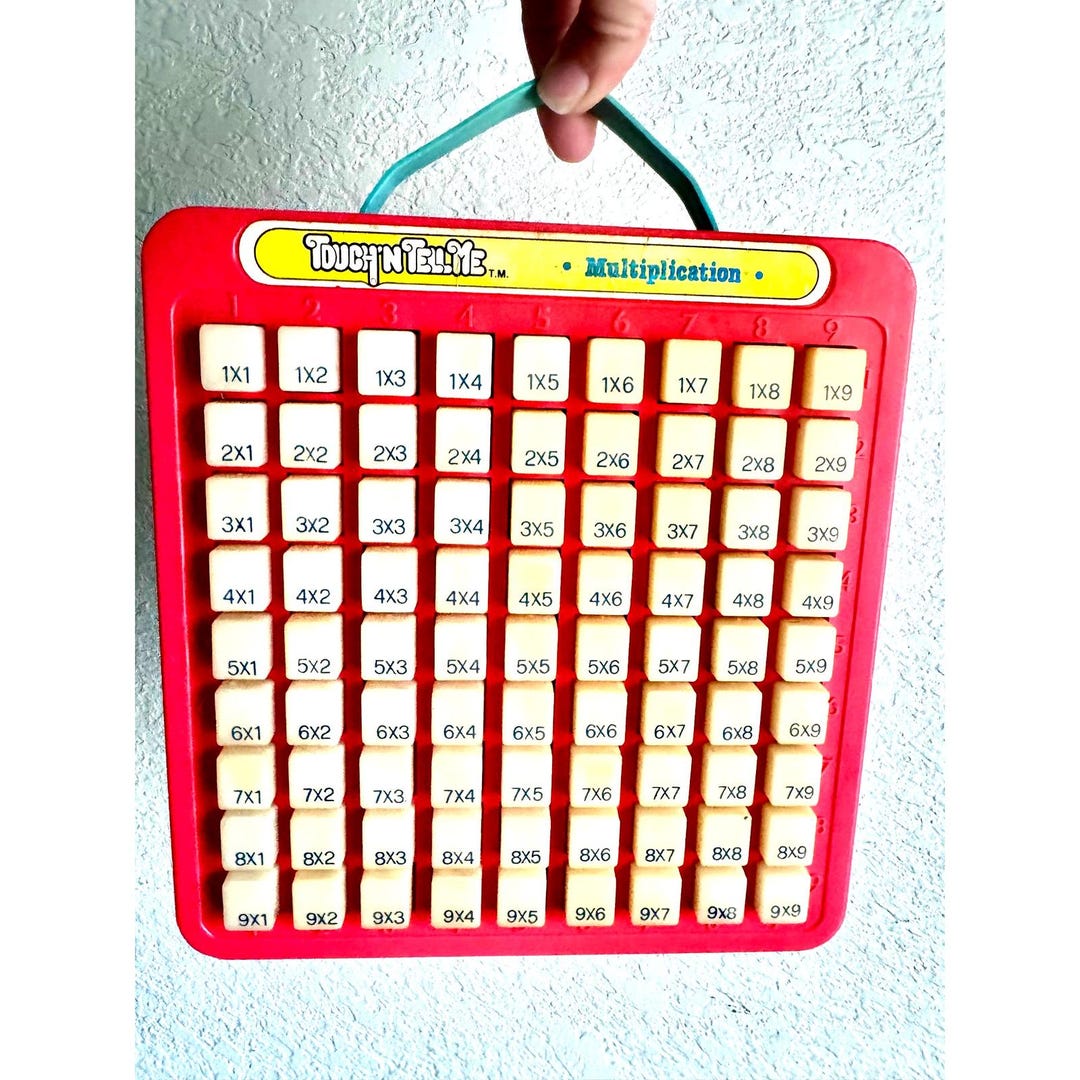 VTG Touch N Tell Multiplication Learning Toy Red Retro Educational Math ...