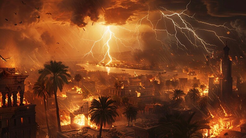 Plagues of Egypt – Christian Wall Art – Biblical Judgment Scene – Old ...