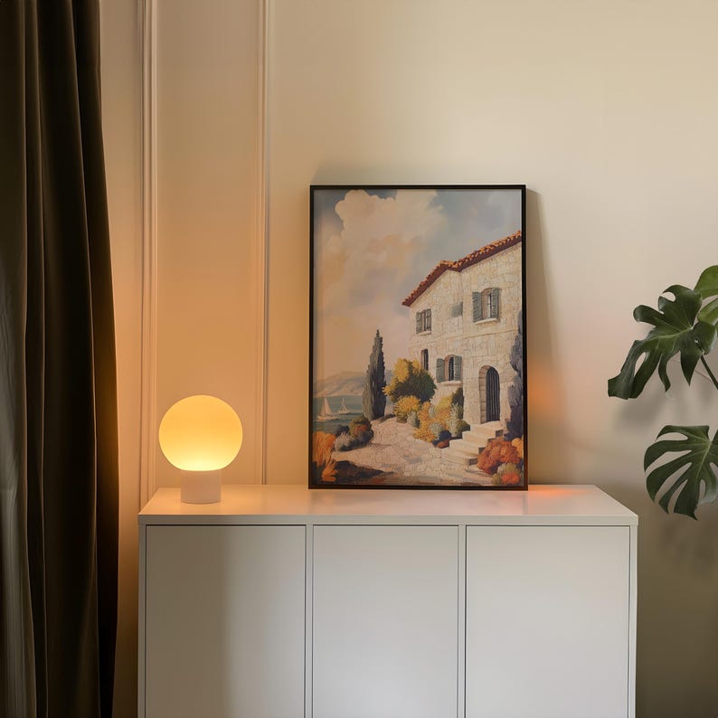 Vintage Fall Tapestry Landscape Art Print: European Coast | Cottage ...