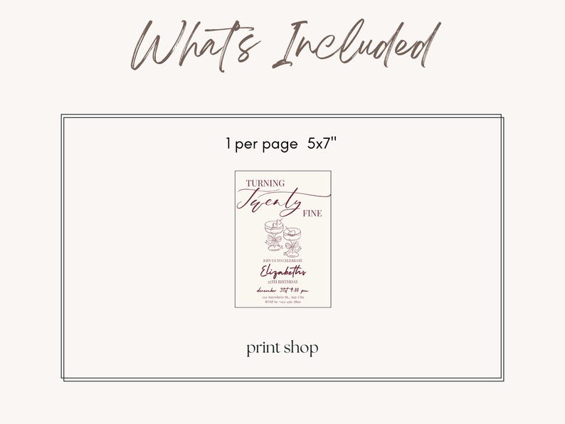 Turning Twenty Fine Birthday Invitation Template | 25th Birthday Invite ...
