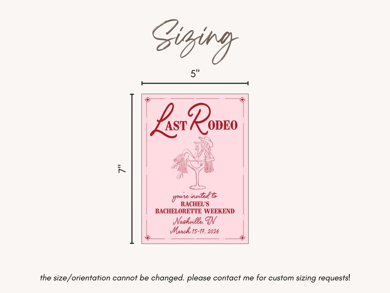 Last Rodeo Bachelorette Invite & Itinerary | Pink Cowgirl Bach Trip ...