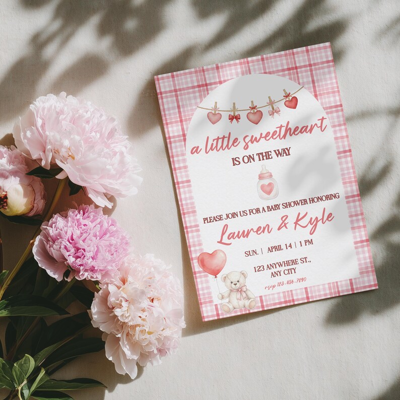 Little Sweetheart Baby Shower Invitation | Valentine Baby Shower Invite ...