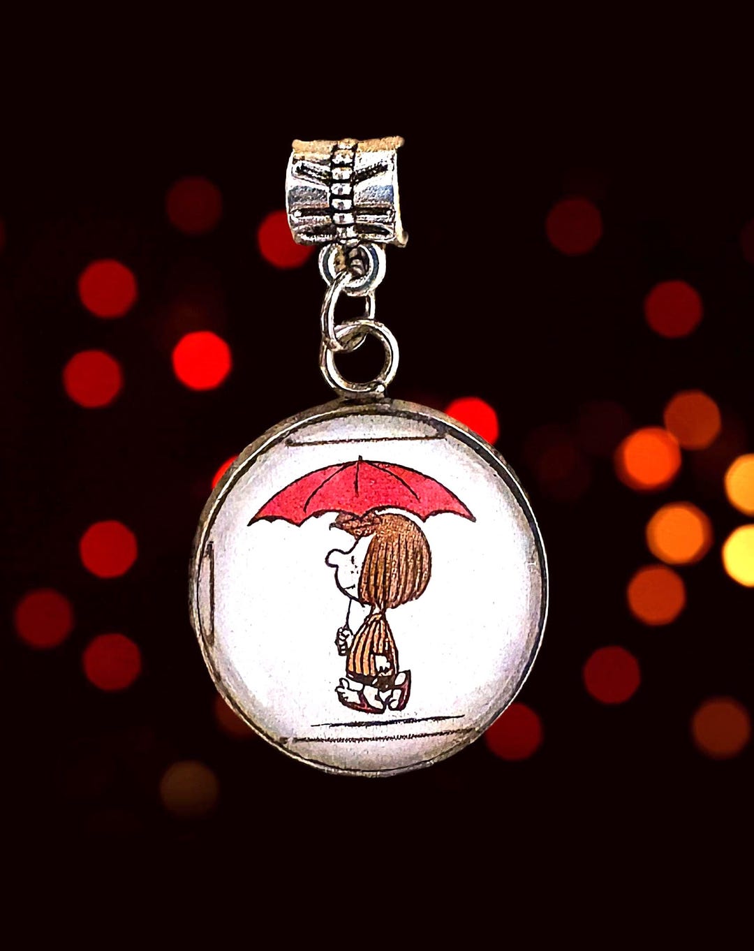 Peanuts Comics Pendant Necklace. Peppermint Patty Rain Umbrella Charm ...