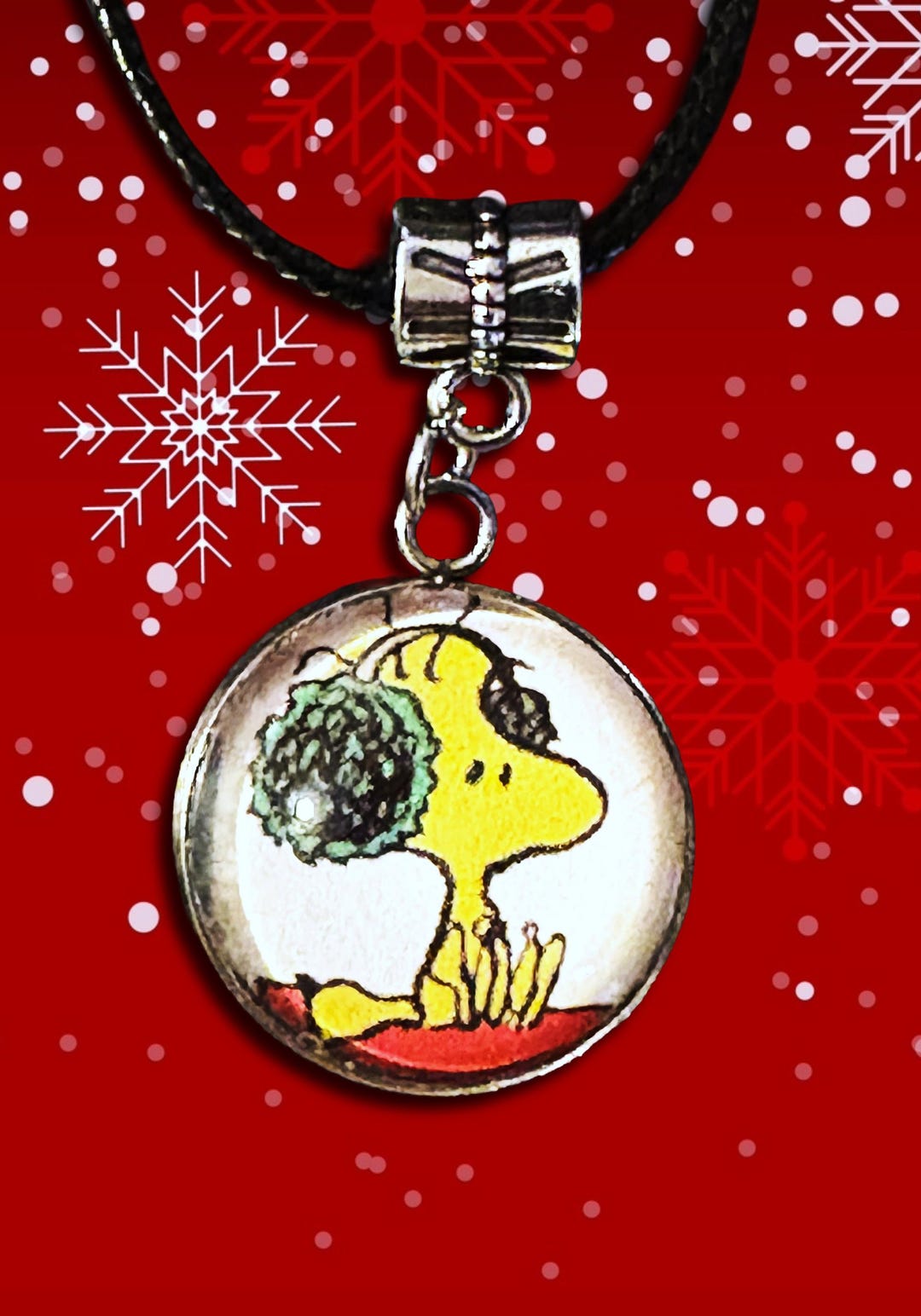 Peanuts Comics Pendant Necklace. Woodstock Earmuffs Winter Snow Charm ...