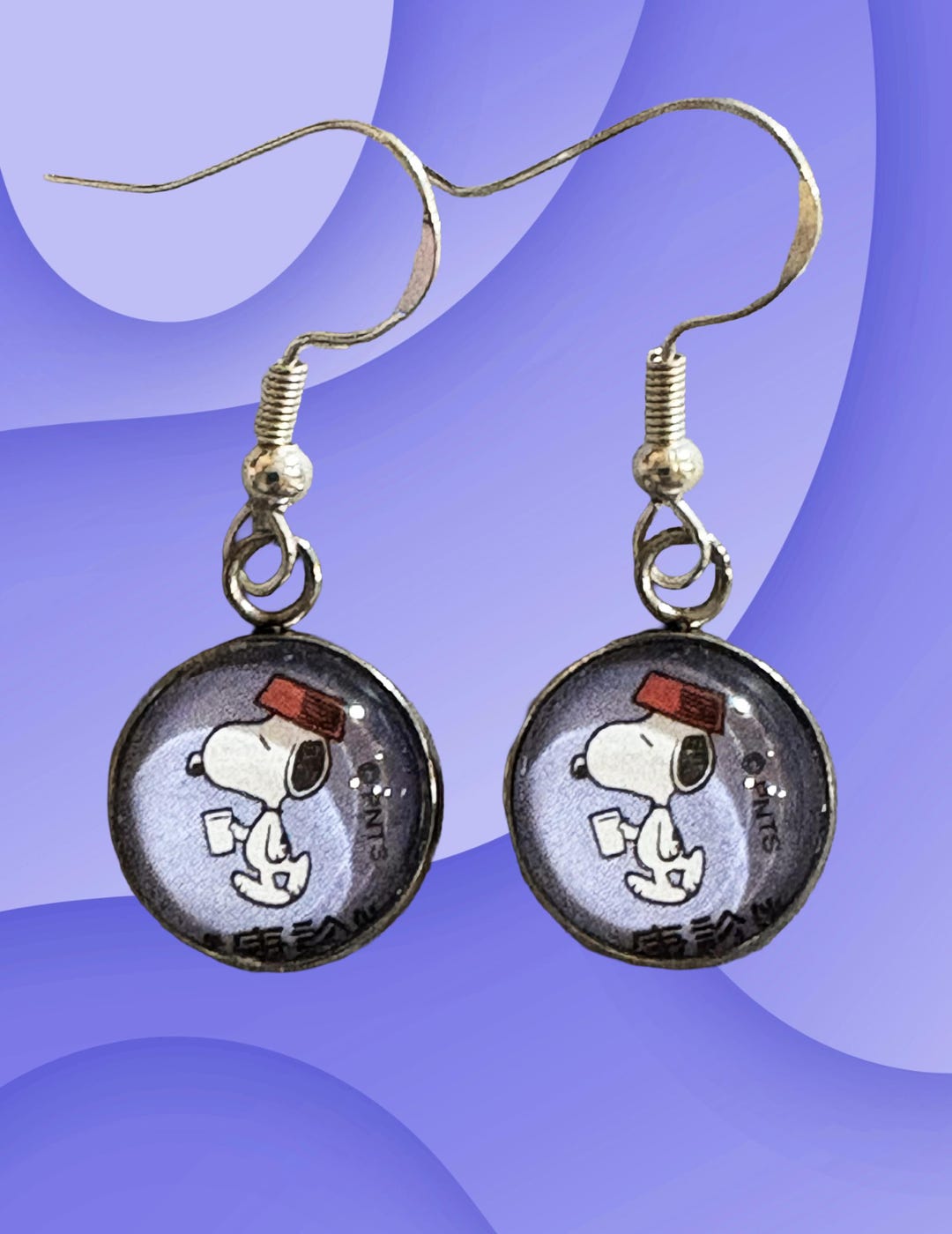Peanuts Comics Dangle Drop Earrings. Snoopy Character Charms. - Etsy