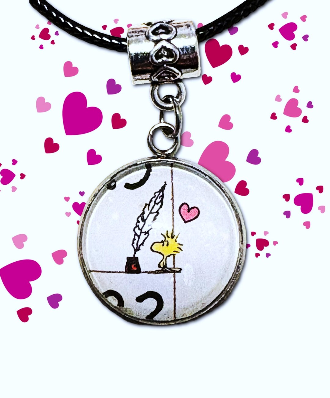 Peanuts Comics Pendant Necklace. Woodstock Love Letter Charm. - Etsy