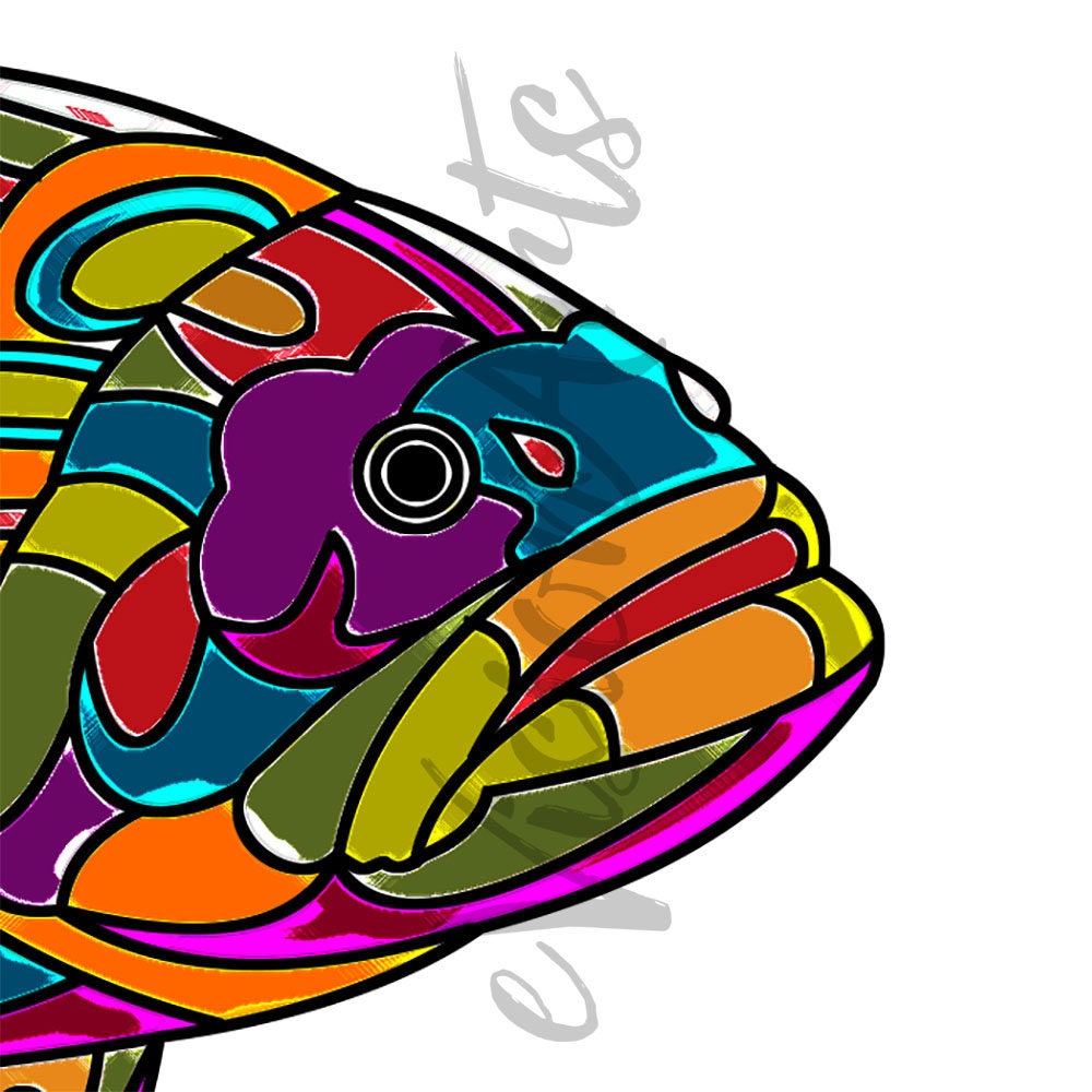 Printable FISH WALL ART - Three Colorful Fish, Digital Download ...