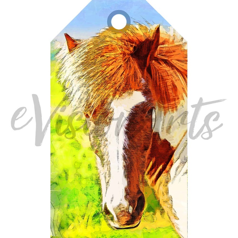 Printable HORSE GIFT TAGS Watercolor, Digital Download, Evisionarts - Etsy