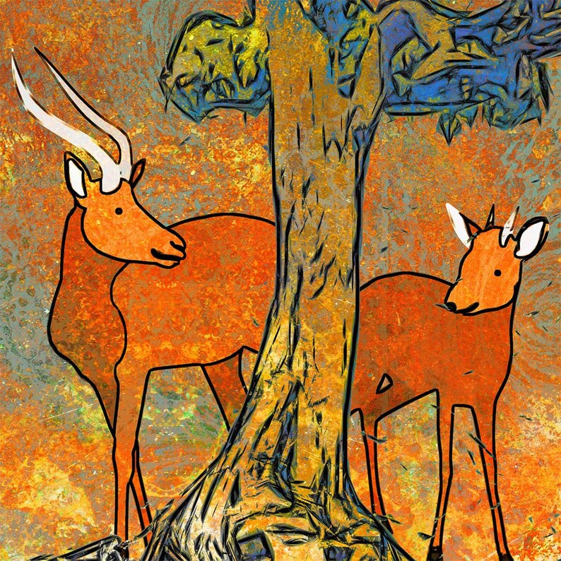 Printable ANTELOPE WALL ART, Digital Download, Evisionarts - Etsy