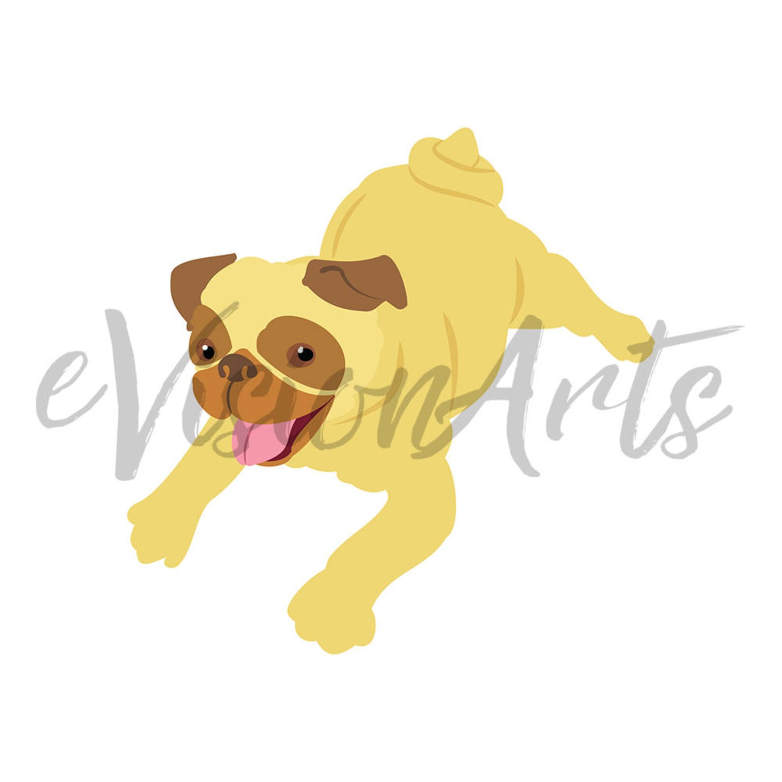 Printable Pug DOG CLIP ART, Digital Download, Evisionarts - Etsy