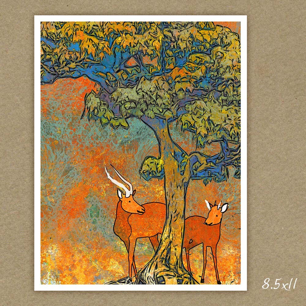 Printable ANTELOPE WALL ART, Digital Download, Evisionarts - Etsy