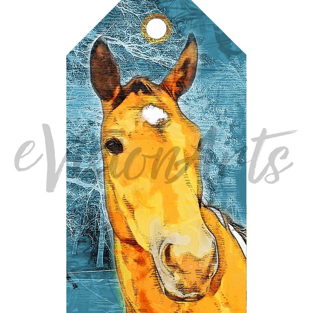 Printable HORSE GIFT TAGS Watercolor, Digital Download, Evisionarts - Etsy