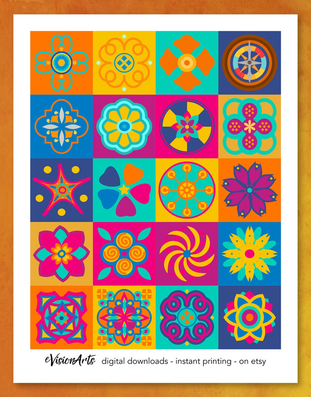 Printable GEOMETRIC SCRAPBOOK PAPER, Digital Download, Evisionarts - Etsy