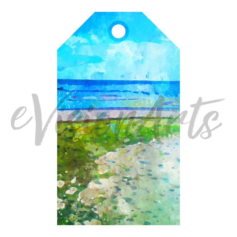 Printable BEACH GIFT TAGS, Digital Download, Evisionarts - Etsy