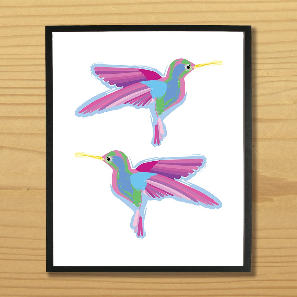 Printable HUMMINGBIRD WALL ART, Digital Download, Evisionarts - Etsy