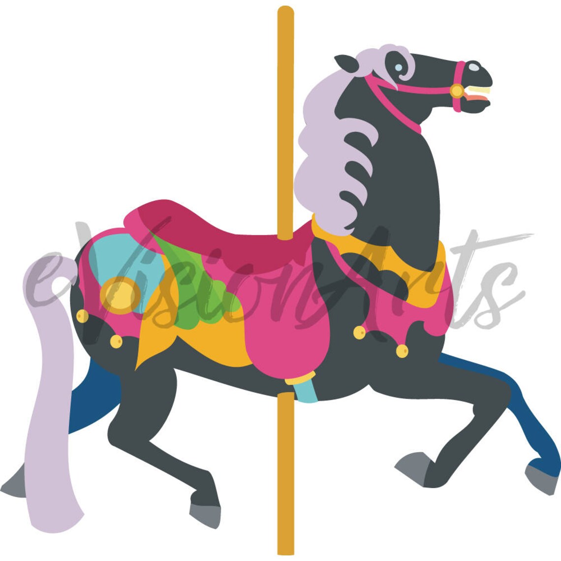 Printable CAROUSEL CLIP ART - Kangaroo, Cat, Goat, Tiger, Horse ...