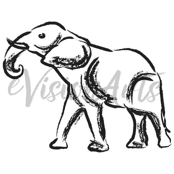 Elephants Black And White Clip Art