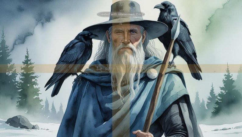 Odin-inspired Digital Illustrations | Set of 5 Norse Illustrations ...