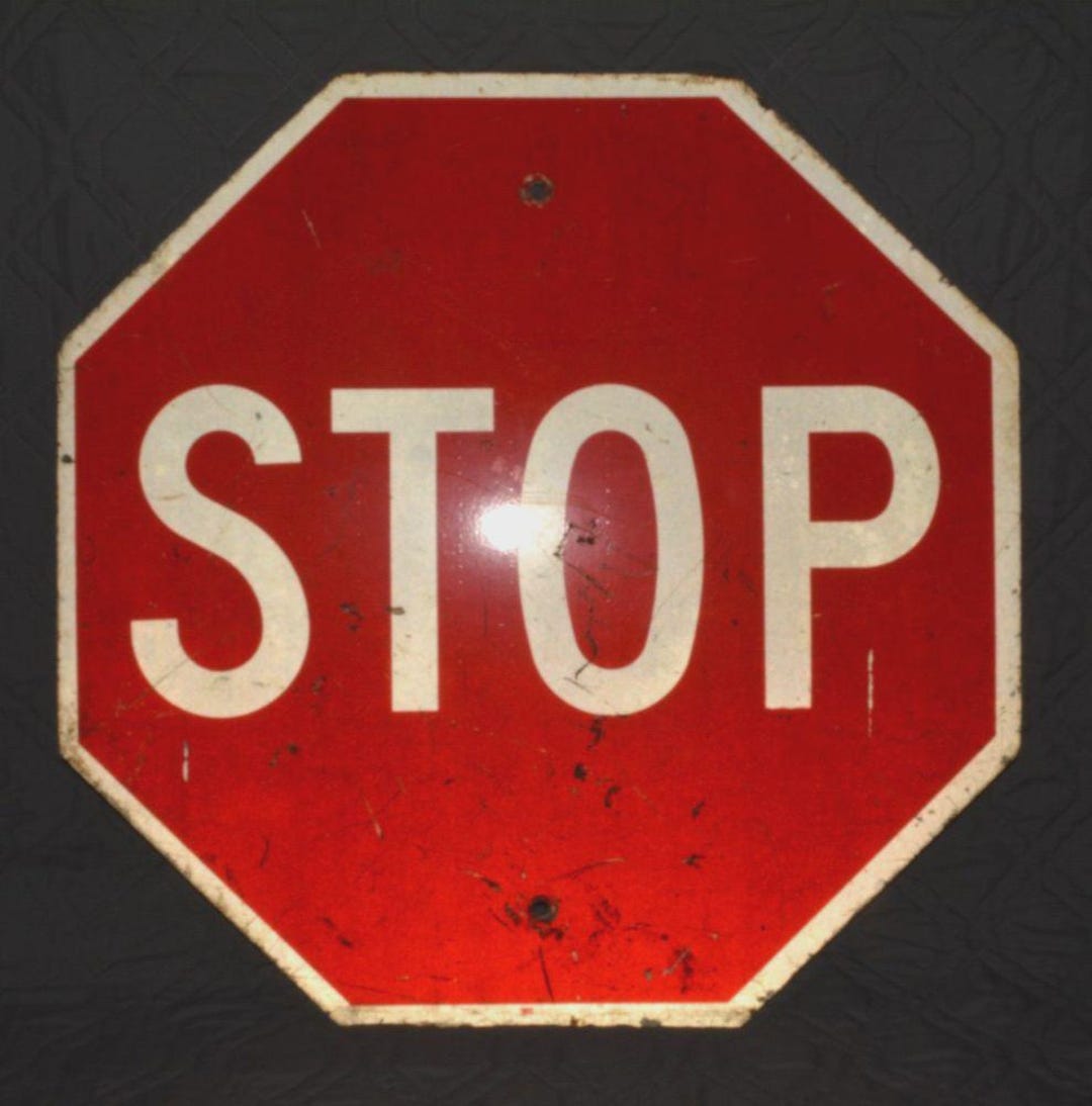 Vintage Metal STOP Sign Octagon Road Traffic Sign 24 Reflective Wall ...