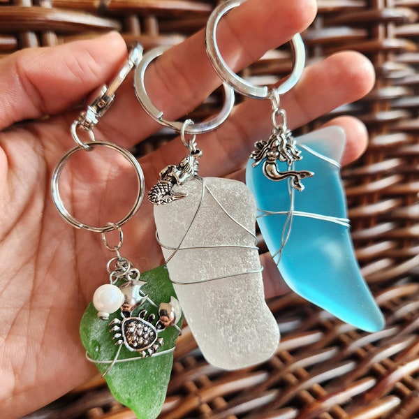 Sea Glass Keychain - Etsy