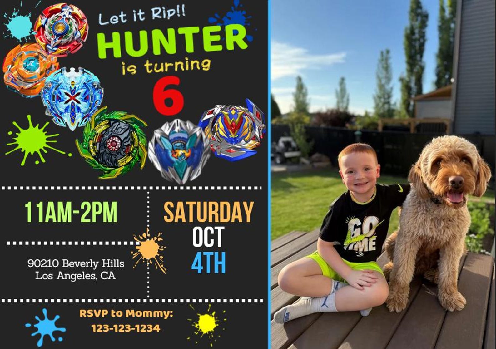Let It Rip! Beyblade Birthday Invitation – Editable Canva Template - Etsy