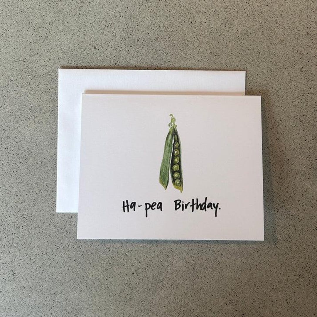 Ha-pea Birthday Print From Home Humorous Punny Greeting Card (digital ...