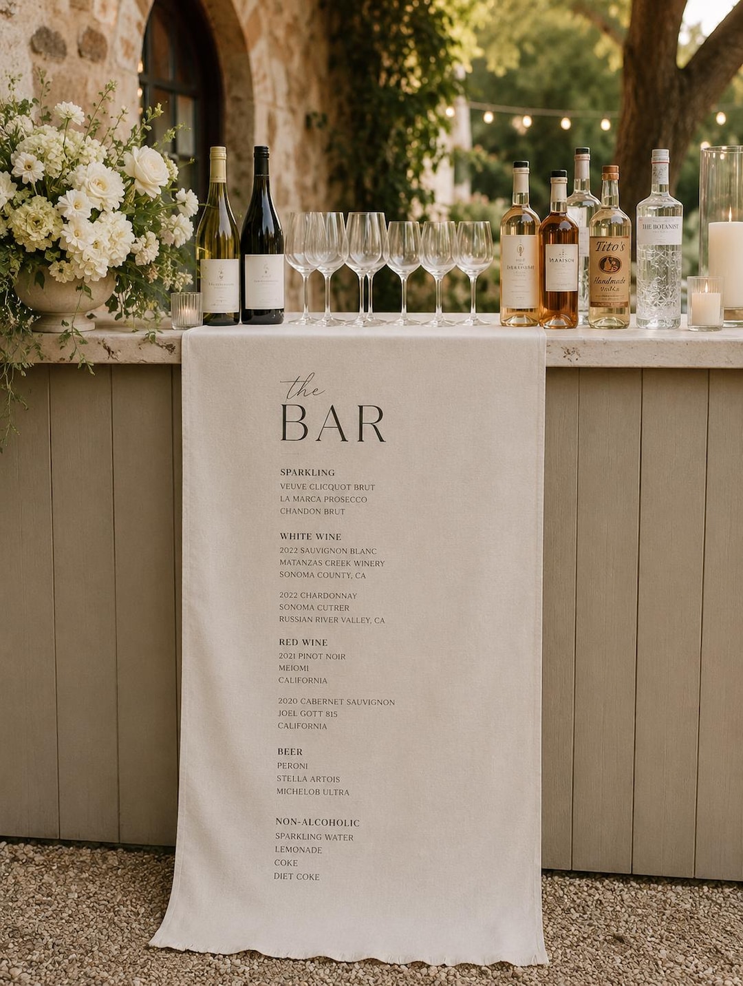 Custom Fabric Bar Menu Sign | Modern Wedding Cocktail Signage - Etsy ...
