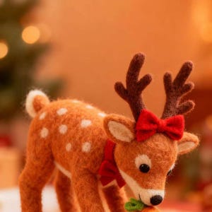 Needle Felted Reindeer Ornament – Handmade Wool Christmas Decoration - Etsy