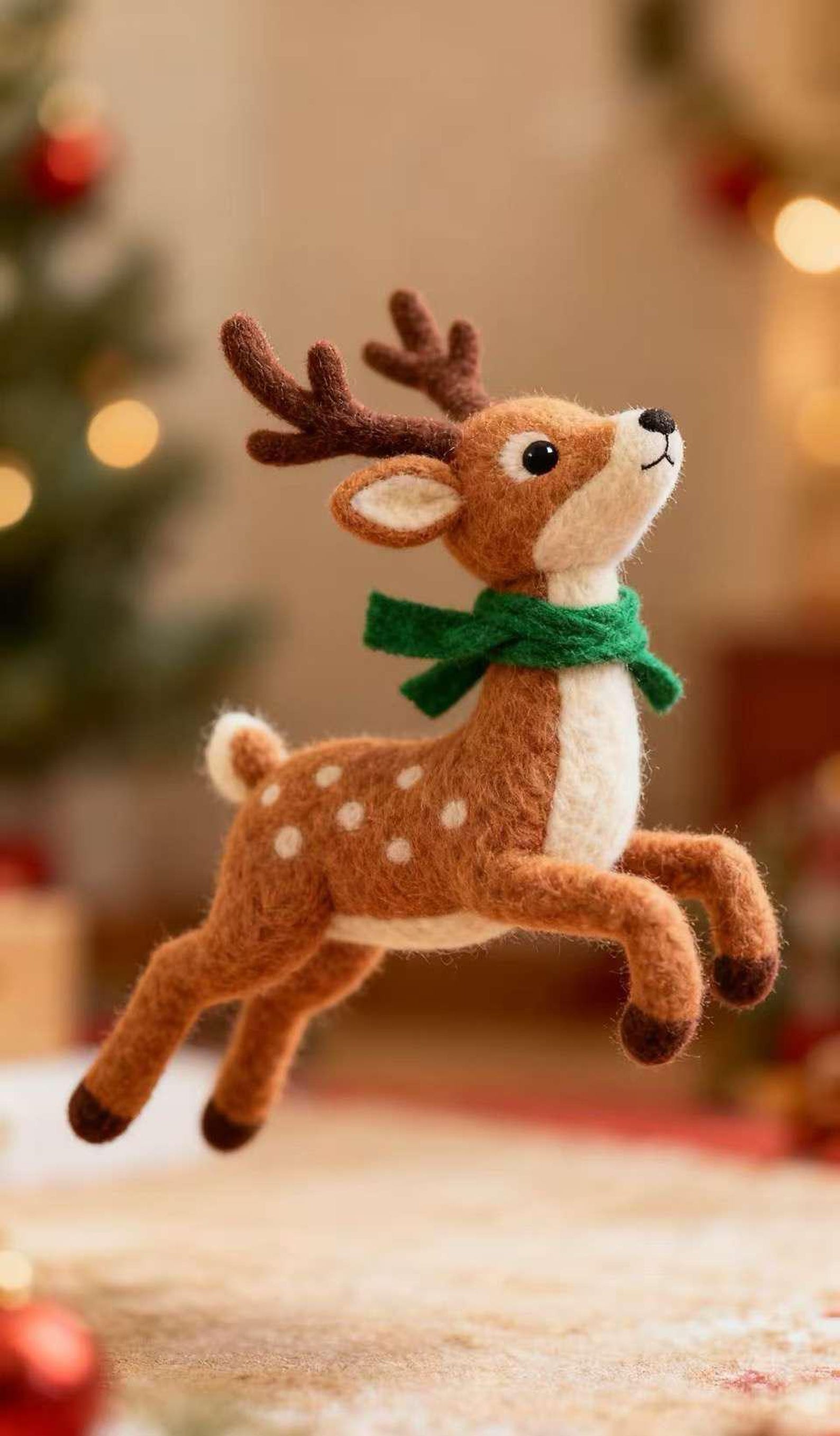 Needle Felted Reindeer Ornament – Handmade Wool Christmas Decoration - Etsy
