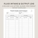Printable Fluid Intake and Output Log, Intake and Output Record, Fluid ...