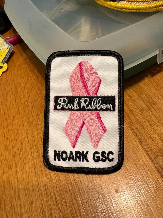 VINTAGE Girl Scout Pink Ribbon Patch - Breast Cancer … - Gem