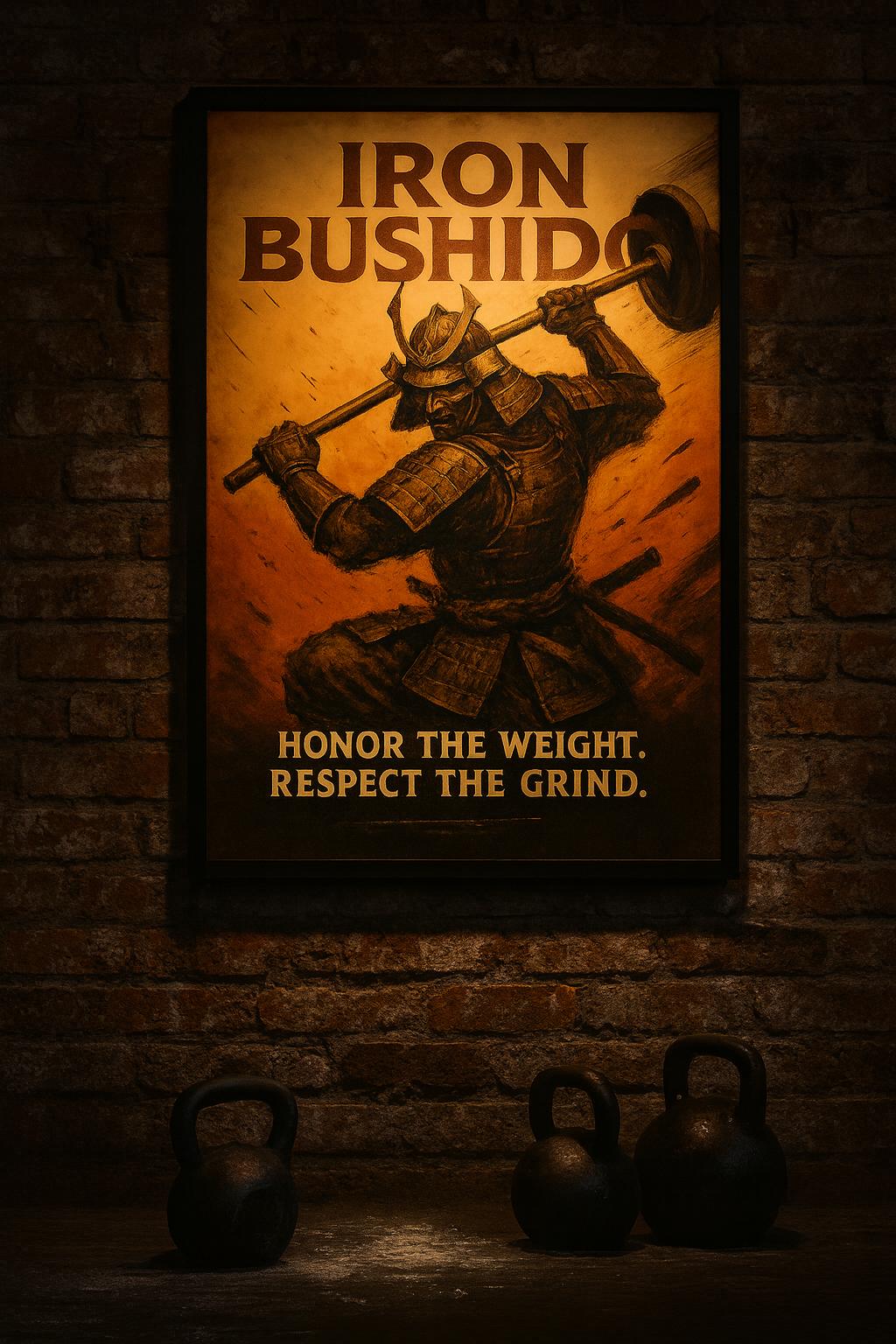 Samurai Gym Motivation Posters: Bushido Warrior Fitness Art (7 Digital ...