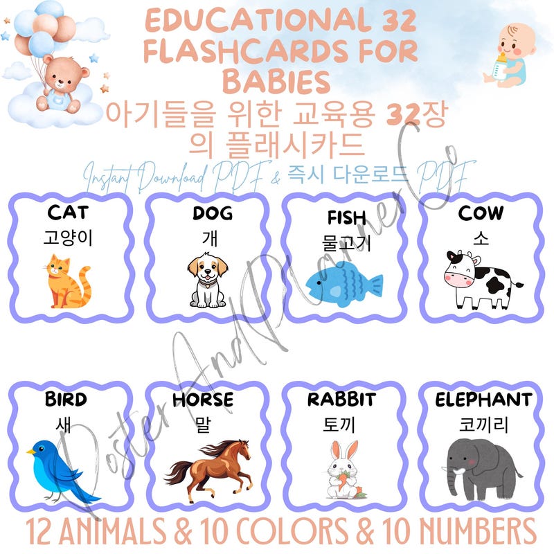 Korean Flashcards - Etsy