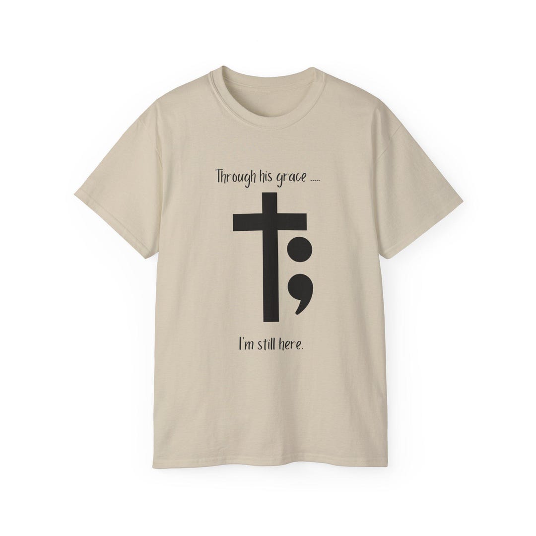 Christian Cross Semicolon T-shirt: Faith Gift Tee - Etsy