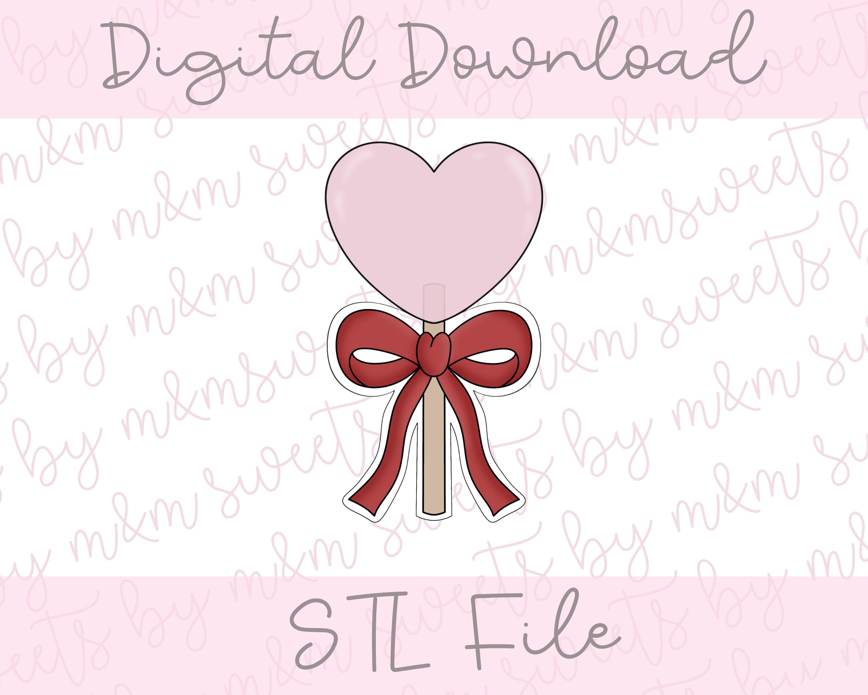 Heart Lollipop Sucker Cookie Cutter STL - Valentine's - Etsy