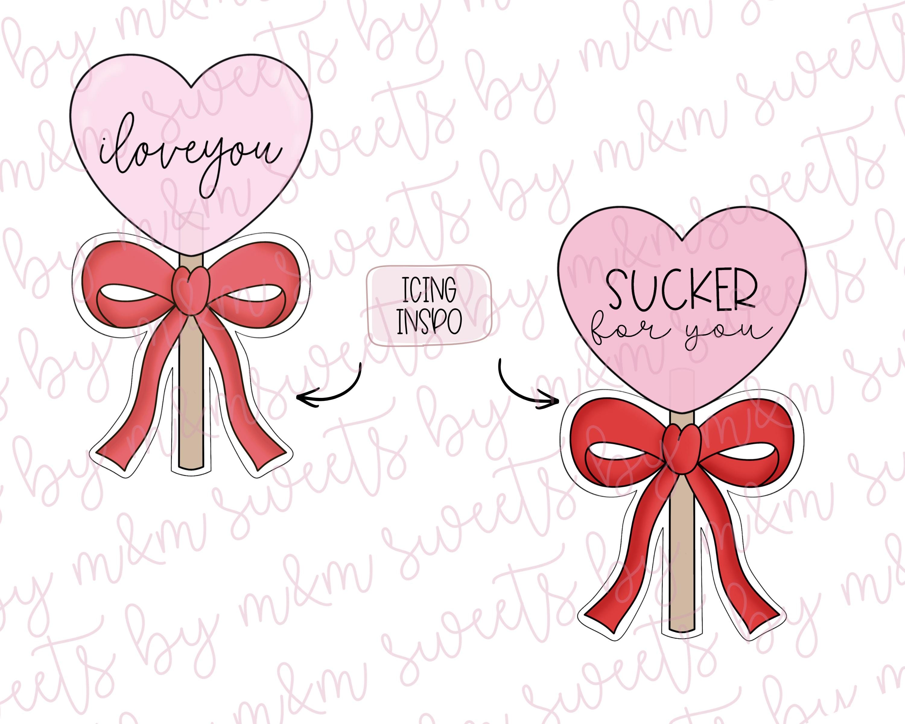 Heart Lollipop Sucker Cookie Cutter - Valentines - Etsy