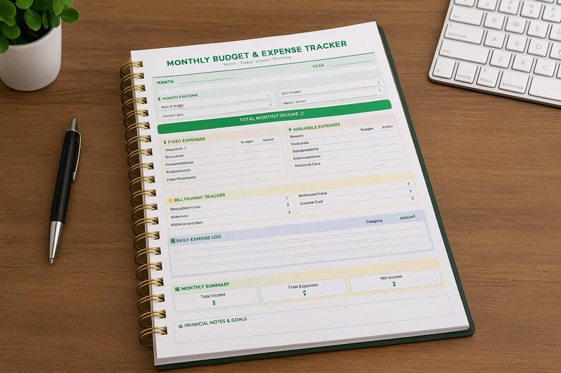 Monthly Budget and Expense Tracker - Printable PDF Digital Download ...