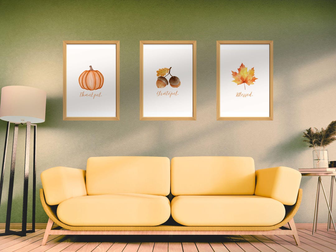 Thankful, Grateful, Blessed Autumn Prints Set of 3 (digital Download ...