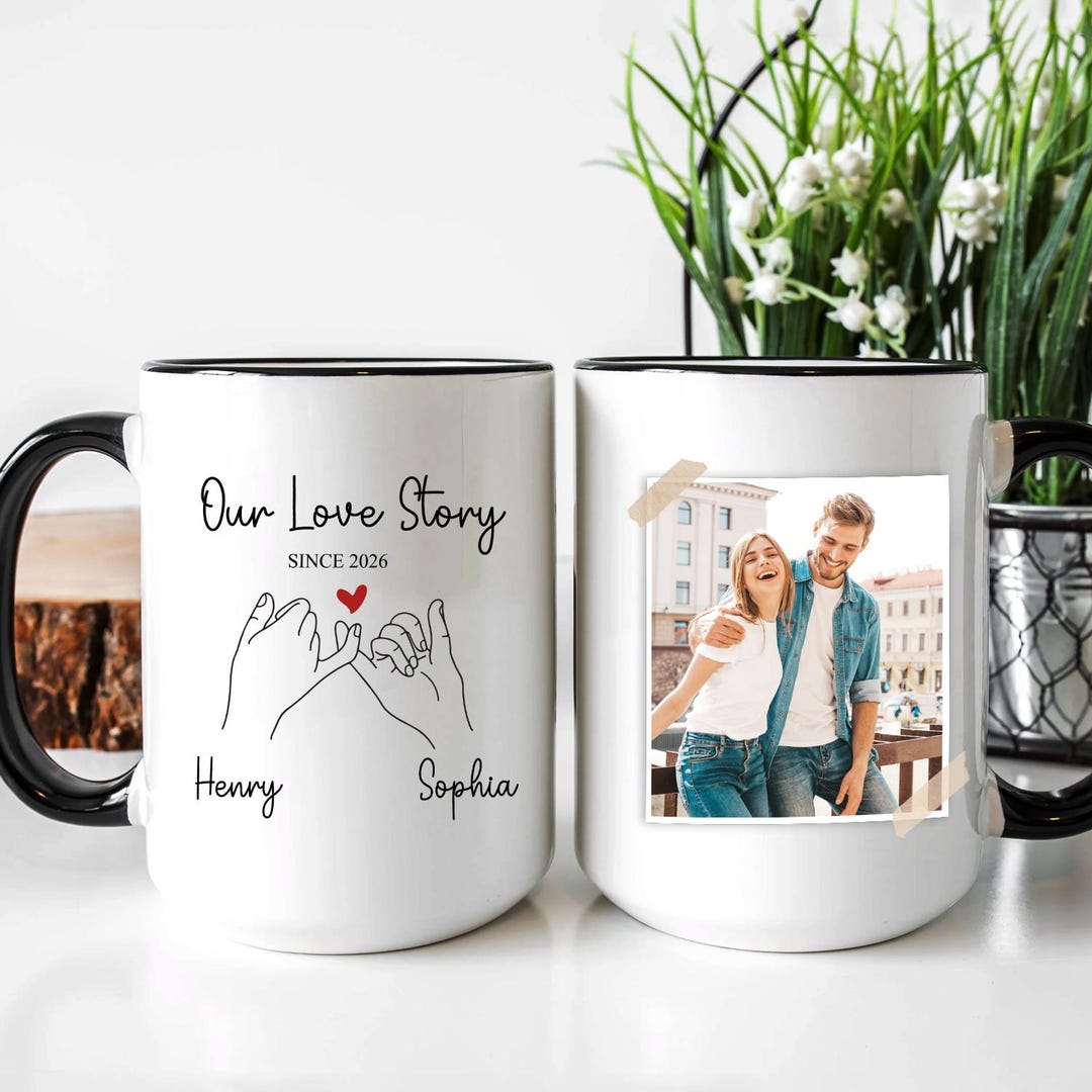 Personalized Couple Photo Mug, Custom Ceramic Coffee Cup, Memories Gift ...