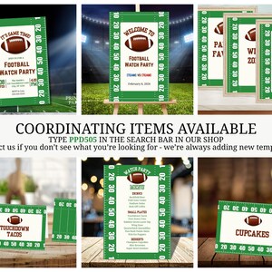 EDITABLE Football Watch Party Menu, Printable Game Day Party Menu ...