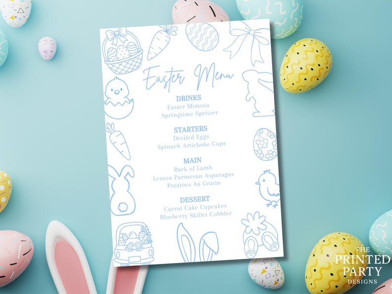 Editable Easter Menu Template, 5x7 Spring Brunch (digital Download ...