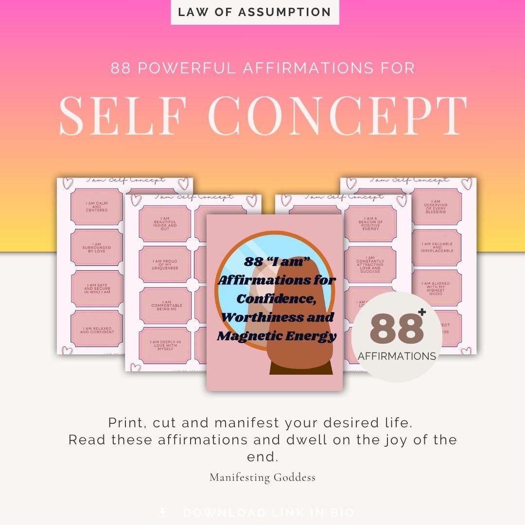88 "i Am" Affirmations Printable Cards: Law of Assumption - Etsy
