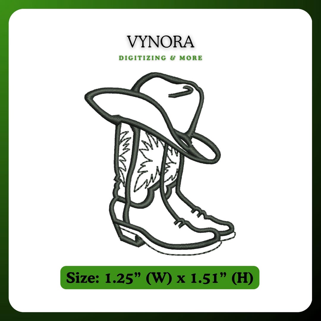 Cowboy Hat and Boots Embroidery Design | Western Designs | Country ...