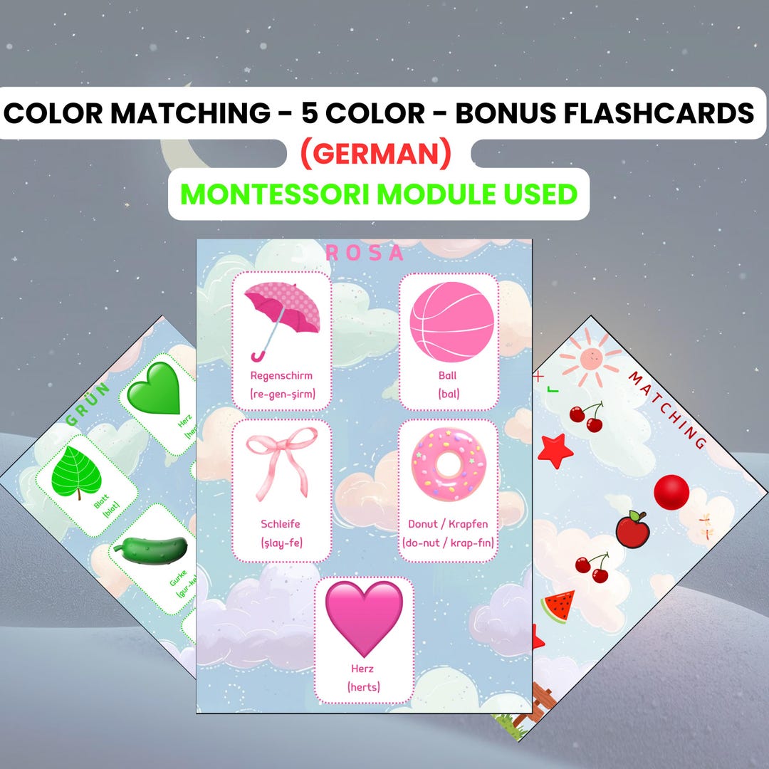 German Color Flashcards Printable - Montessori Toddler Activity - Learn ...