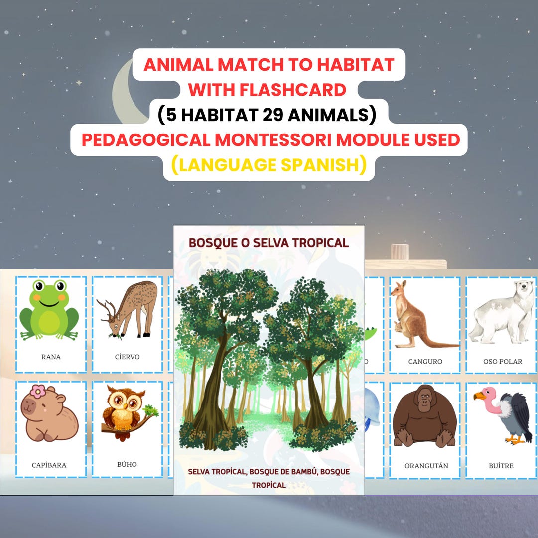 Animal Habitat Sorting Activity | Bilingual Spanish Vocabulary | Nature ...