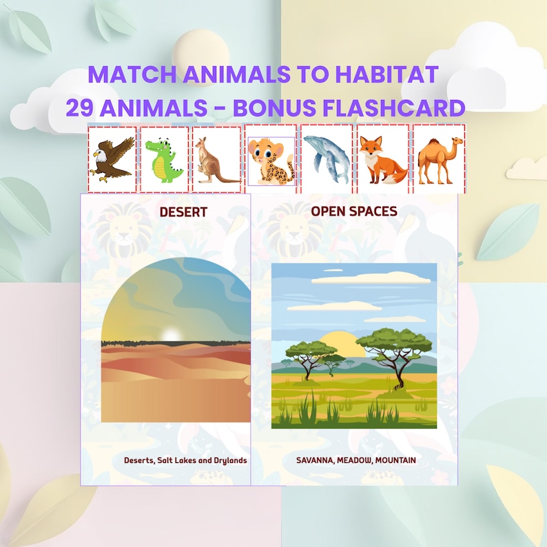 Montessori Animal Habitat Flashcards & Matching Activity | Science ...