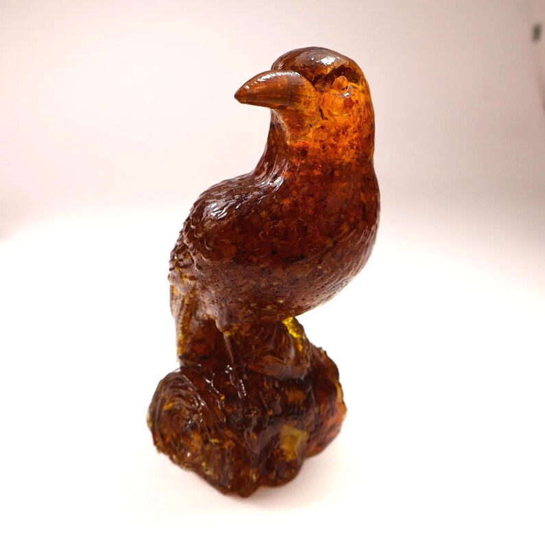 Unique Baltic Amber Bird Figurine Handmade by KIZIMA New York Genuine ...