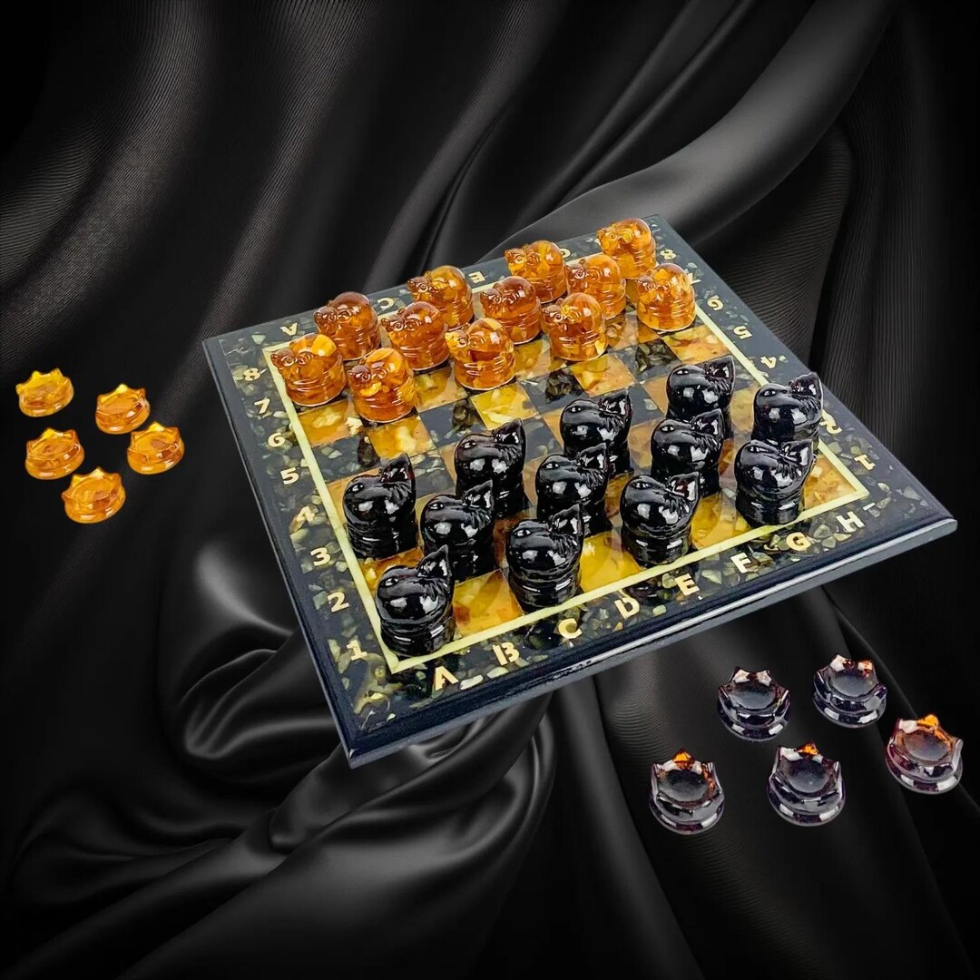 Made in USA Amber Checkers Cats Vs Mice - Patent Protected Baltic ...